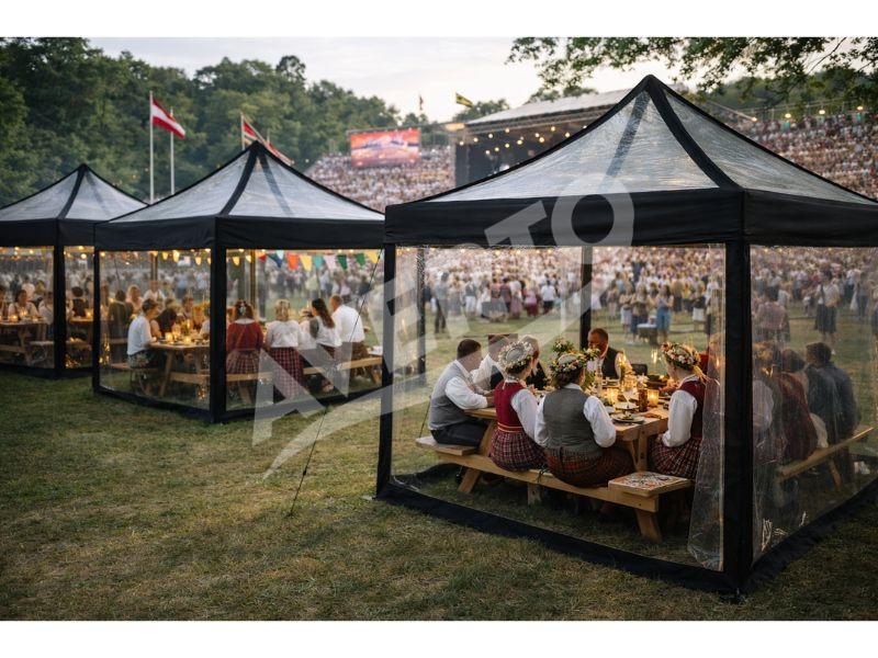 3x3 m AL-HEX50 ClearPVC läbipaistev telk | Averto